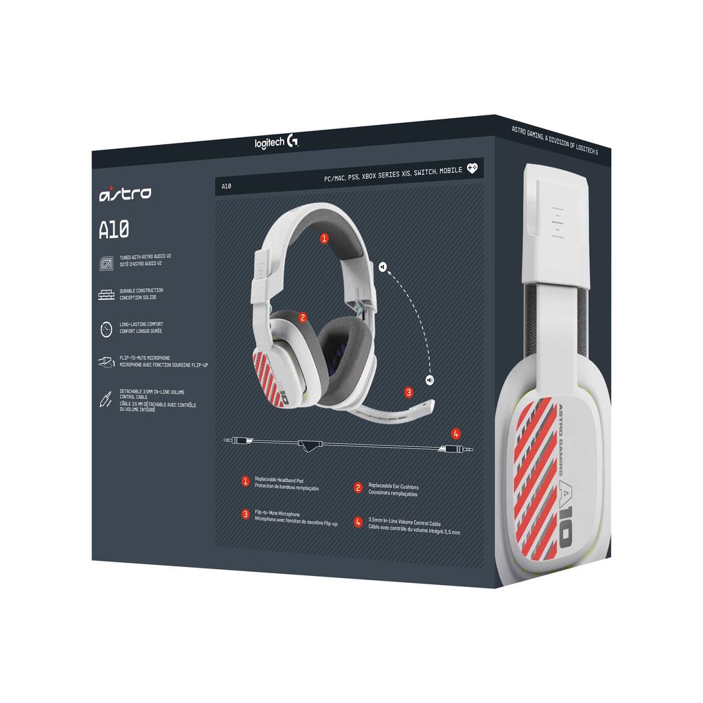 Astro A10 gaming wired Headphones with microphone - White | Back Market