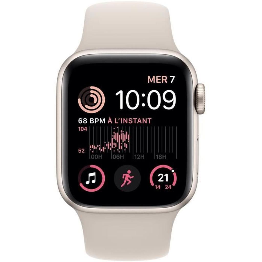 Apple Watch Series SE 2 (2022) GPS 44 mm - Aluminium Starlight - Sport ...