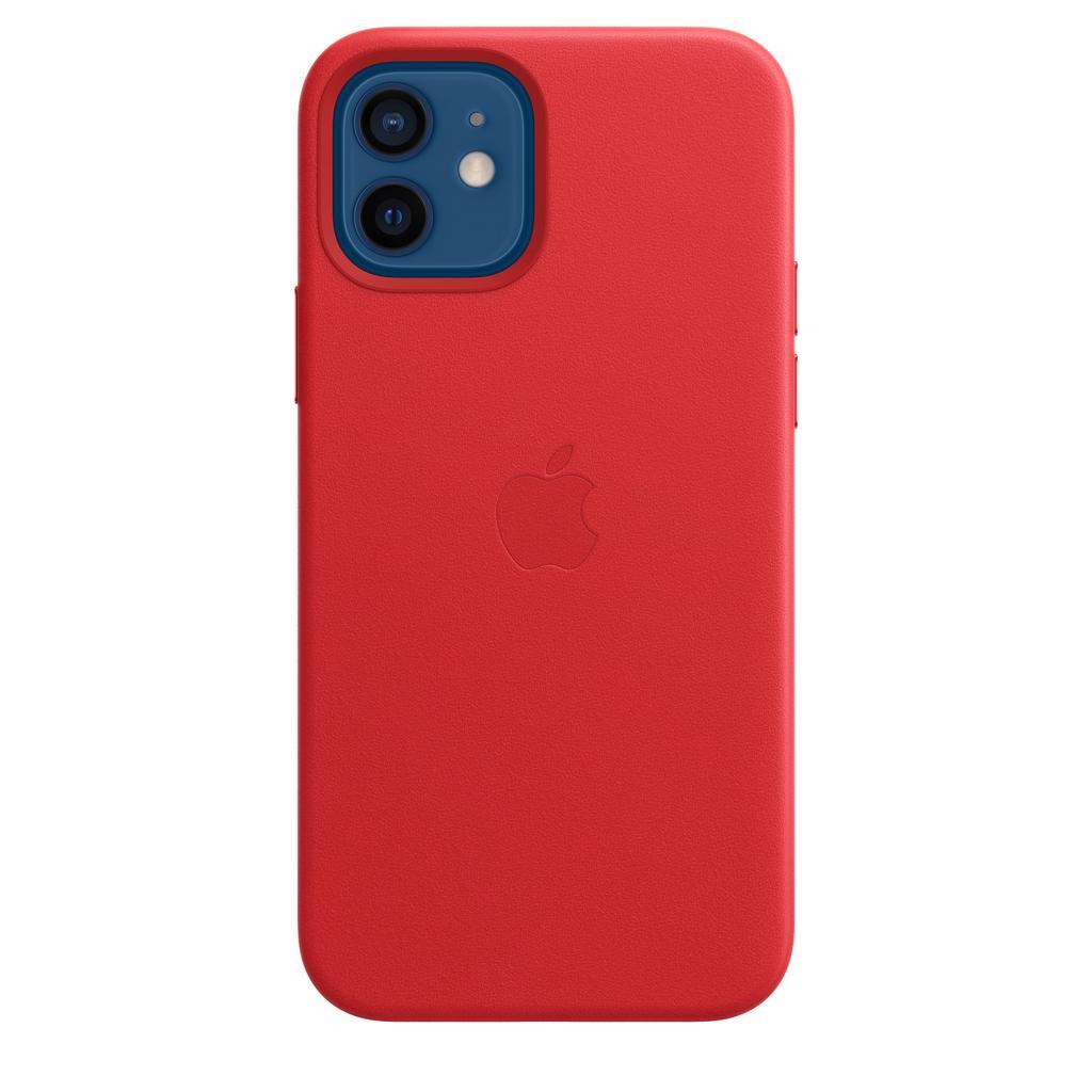 Apple Leather case iPhone 12 / iPhone 12 Pro - Magsafe - Leather Red ...