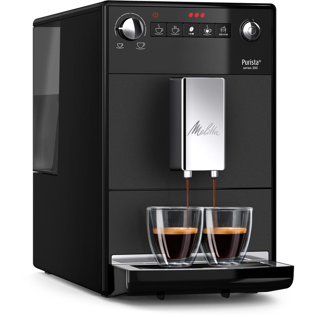 Espresso maker with grinder Melitta Purista F230-104 L - Black | Back ...