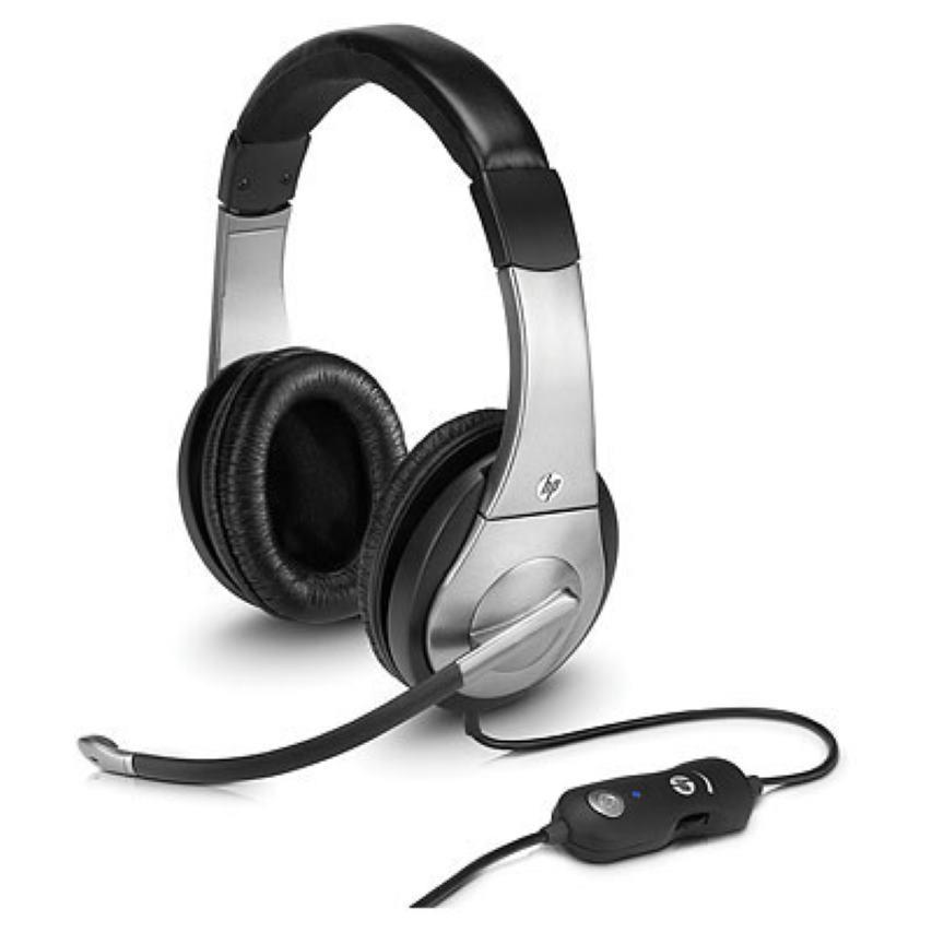 Cascos con cable micrófono Hp XA490 Premium Digital Headset - Plata ...