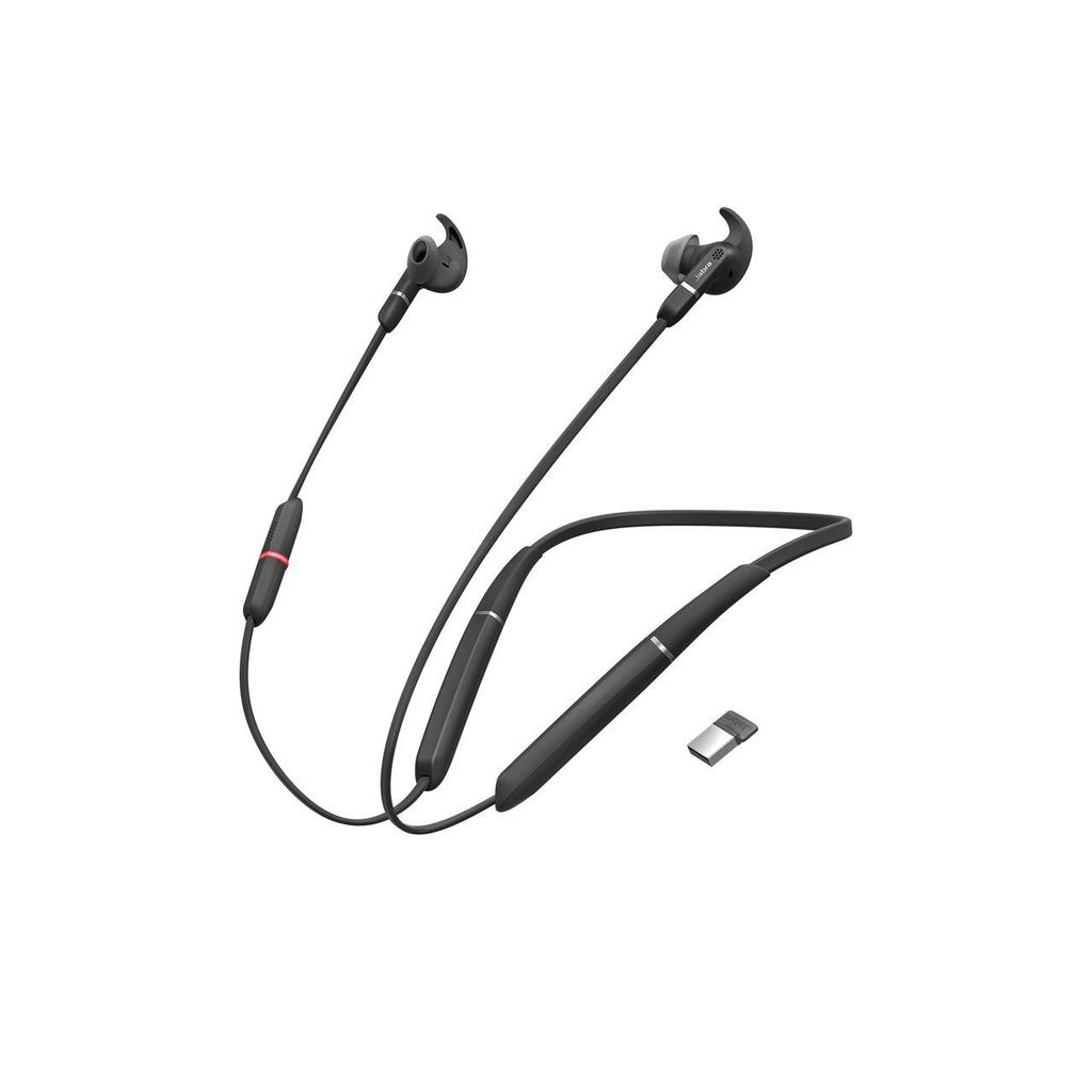 Jabra Evolve 65E MS & Link 370 Earbud Noise-Cancelling Bluetooth ...